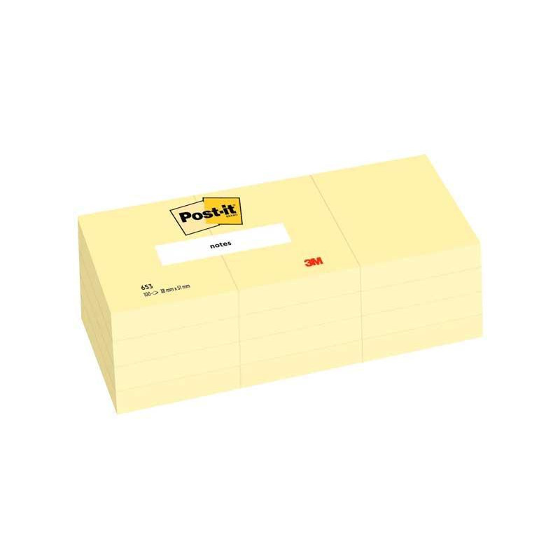 Pack 12 Blocs Notas Reposicionables Post It 38x51mm